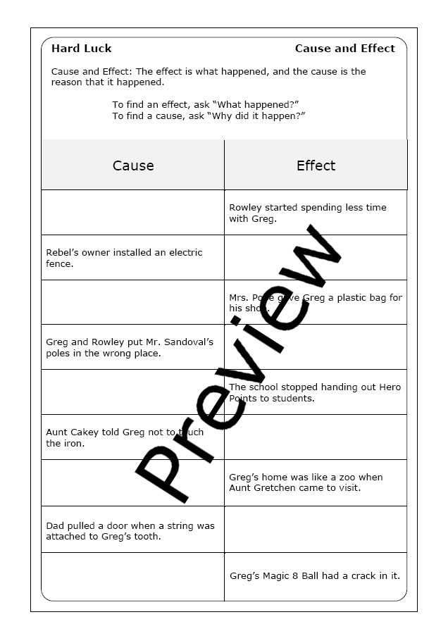 Jeff Kinney "Hard Luck" worksheets | Made By Teachers