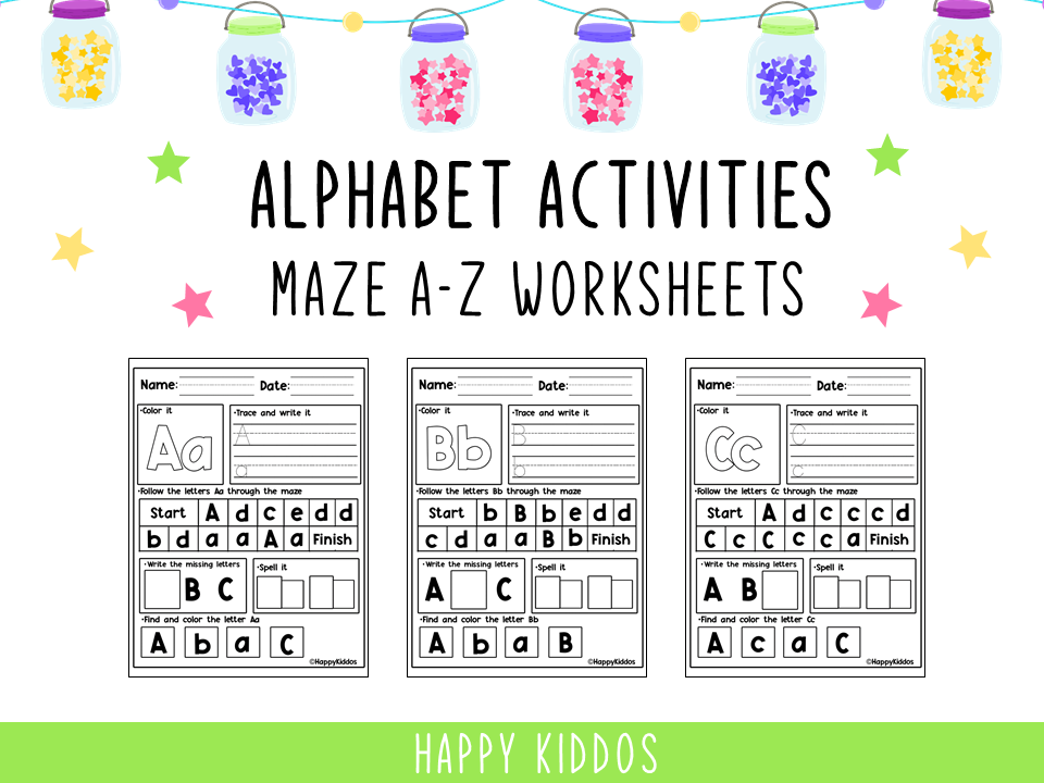 Alphabet Activities: Maze A-Z Worksheets Set 3 | Made By Teachers