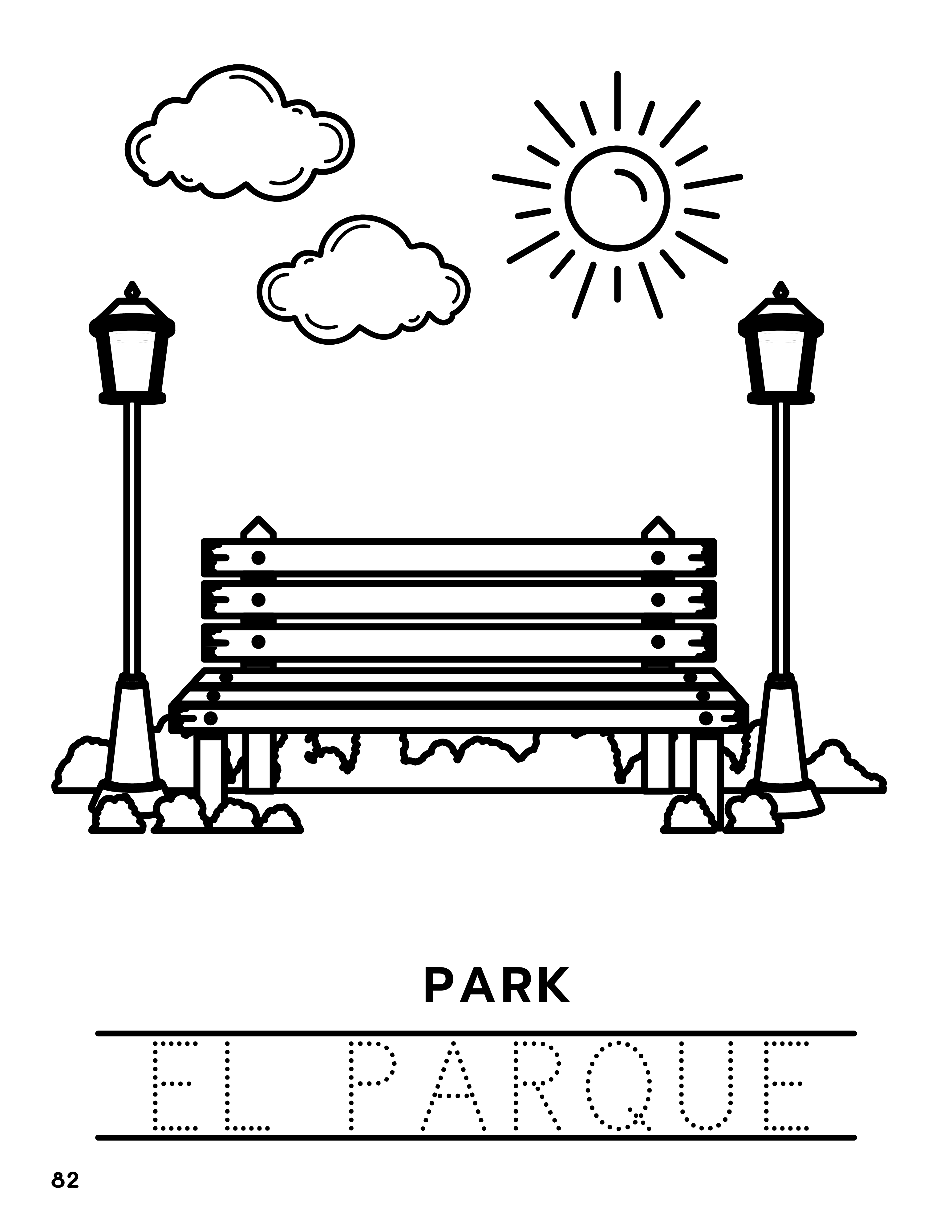 Spanish Vocabulary Made Fun: 105 Words for Tracing and Colorin | Made ...