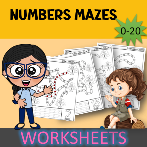 Navigate Numbers with Fun Mazes: Worksheets for Numbers 0-20 | Made By ...