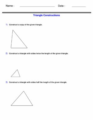 Construct a triangle - Triangles Constructions Worksheets | Made By ...