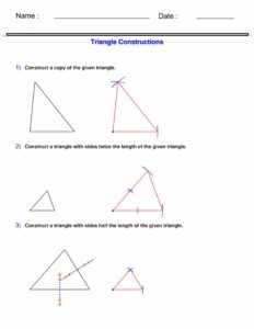 Construct a triangle - Triangles Constructions Worksheets | Made By ...