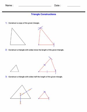 Construct a triangle - Triangles Constructions Worksheets | Made By ...