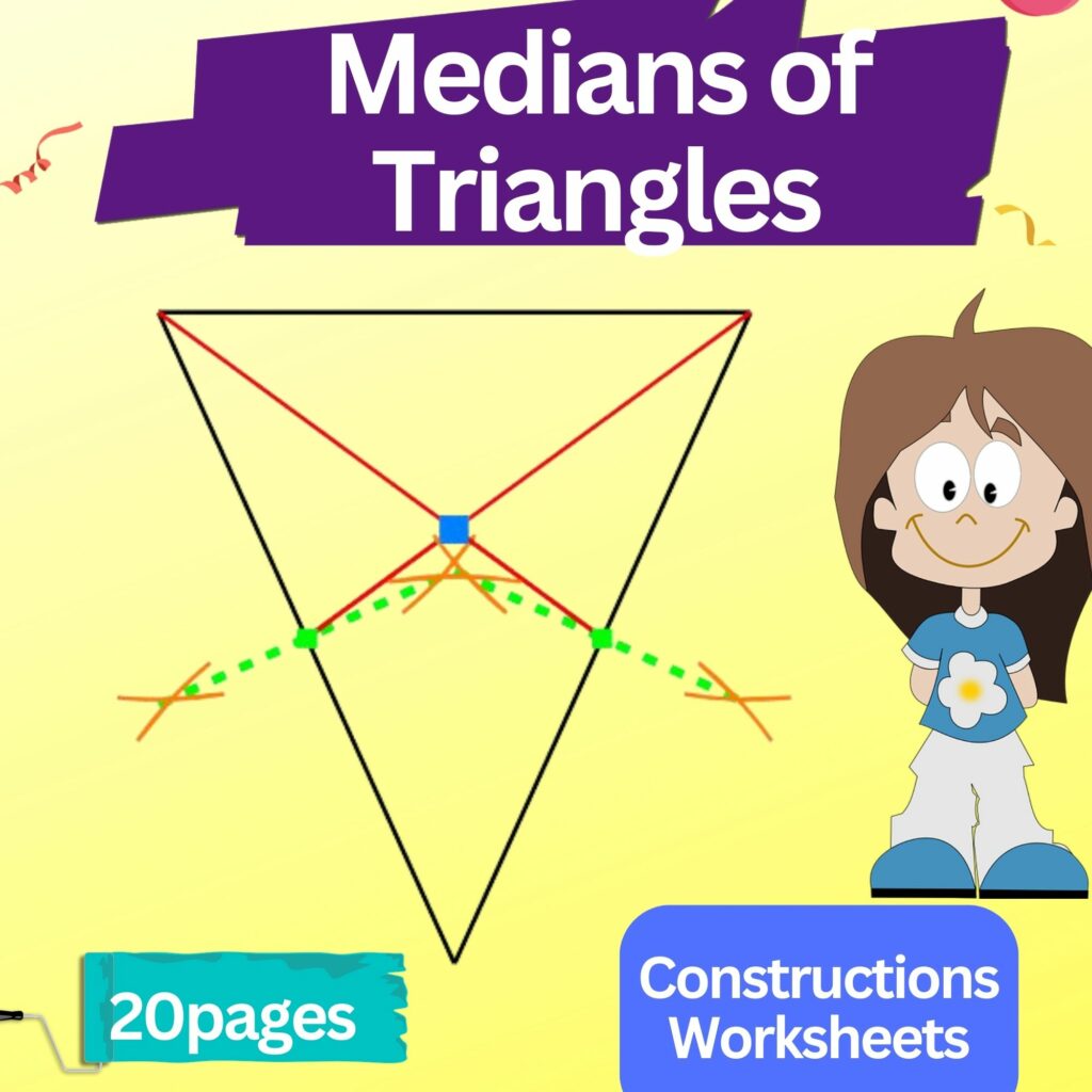 Construct the median - Medians of Triangles Construction Worksheets ...