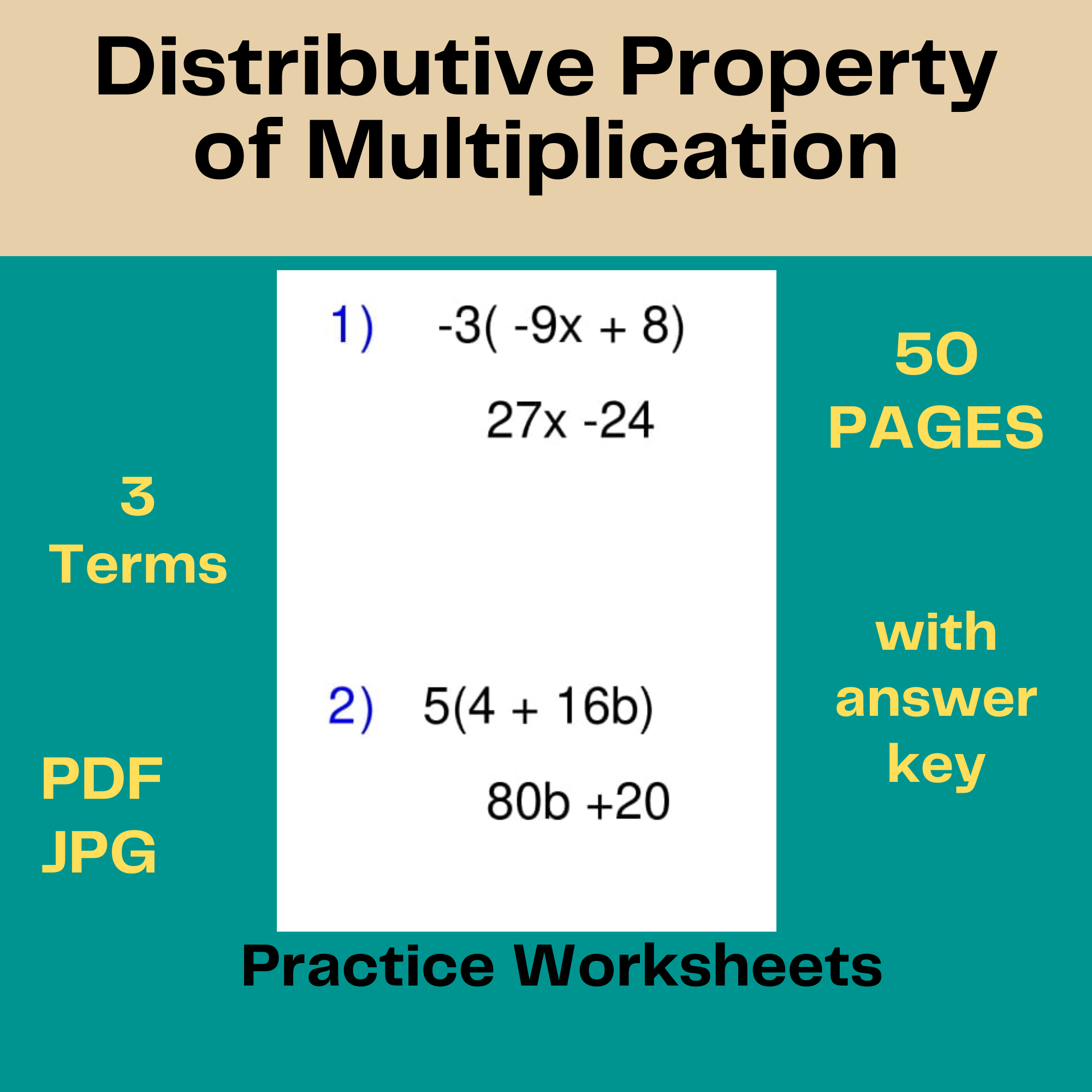 Distributive Property Of Multiplication Activities Practice