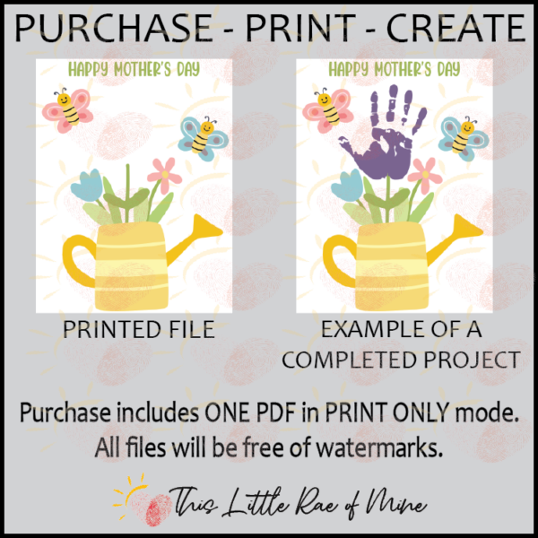 Happy Mother's Day - Flower - Handprint Art - printable - keepsake ...