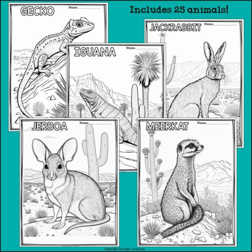 Desert Animals Research Posters, Coloring Pages - Animal Research ...
