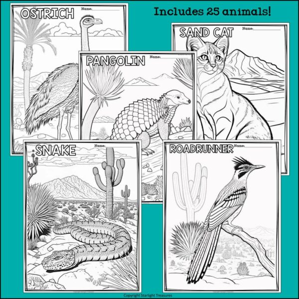 Desert Animals Research Posters, Coloring Pages - Animal Research ...