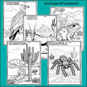 Desert Animals Research Posters, Coloring Pages - Animal Research ...