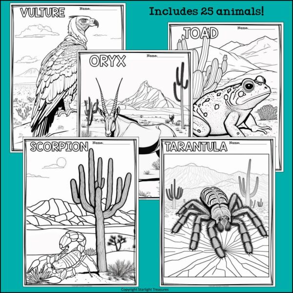 Desert Animals Research Posters, Coloring Pages - Animal Research ...