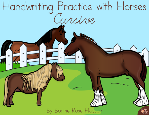 Handwriting Practice with Horses-Cursive | Made By Teachers