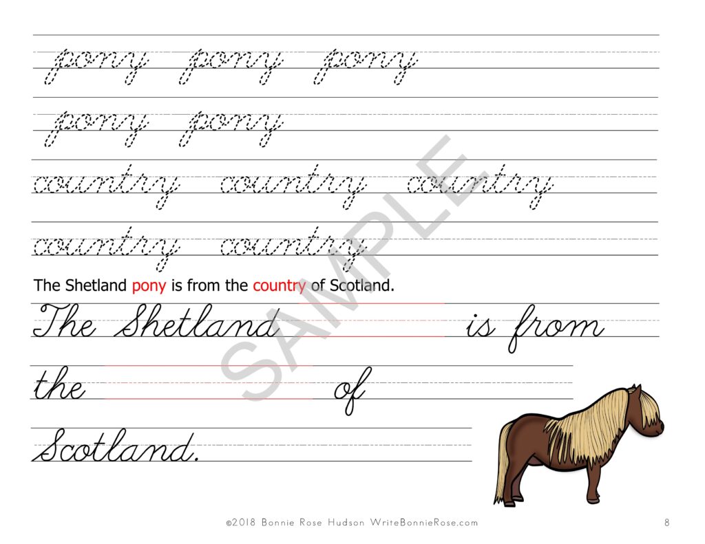 Handwriting Practice with Horses-Cursive | Made By Teachers