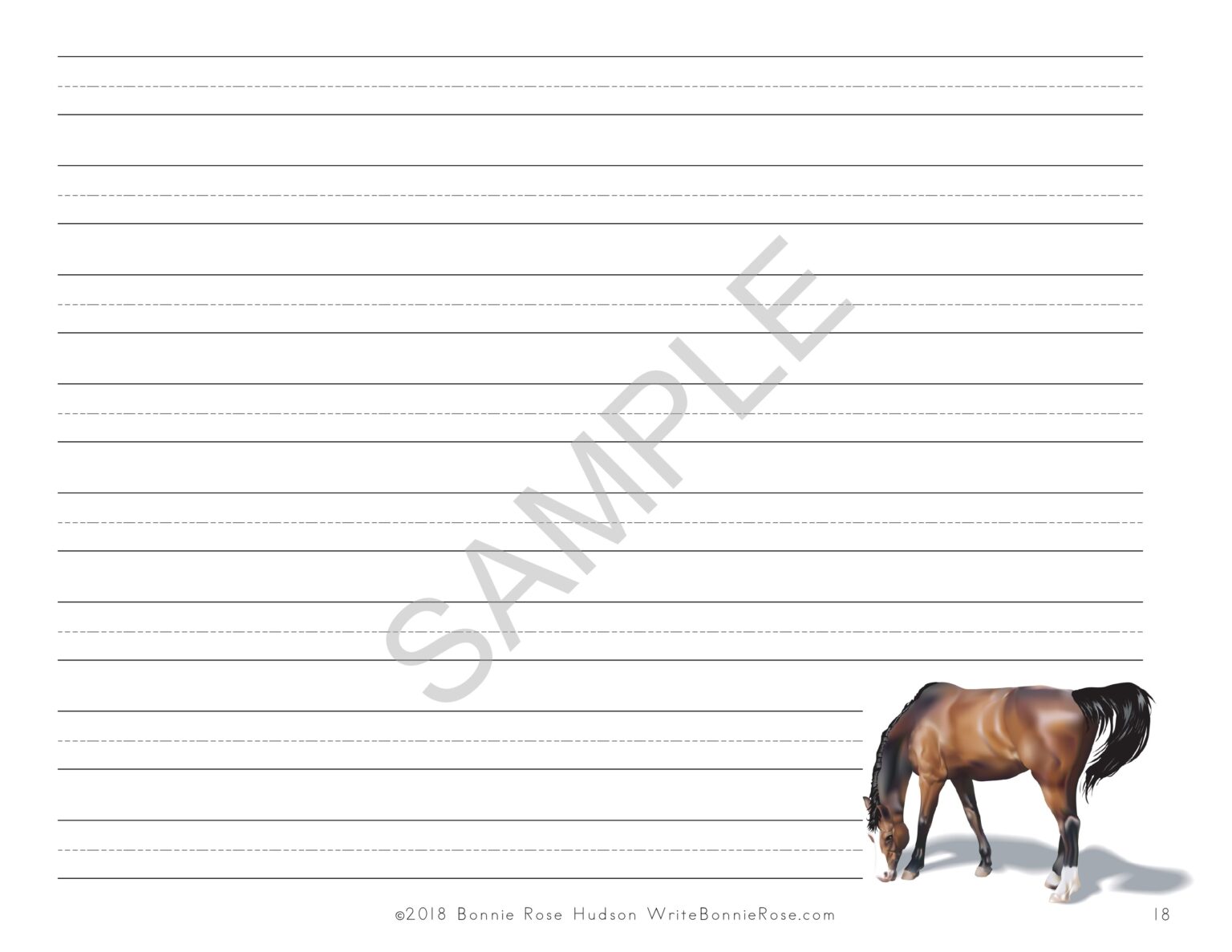Handwriting Practice with Horses-Cursive | Made By Teachers