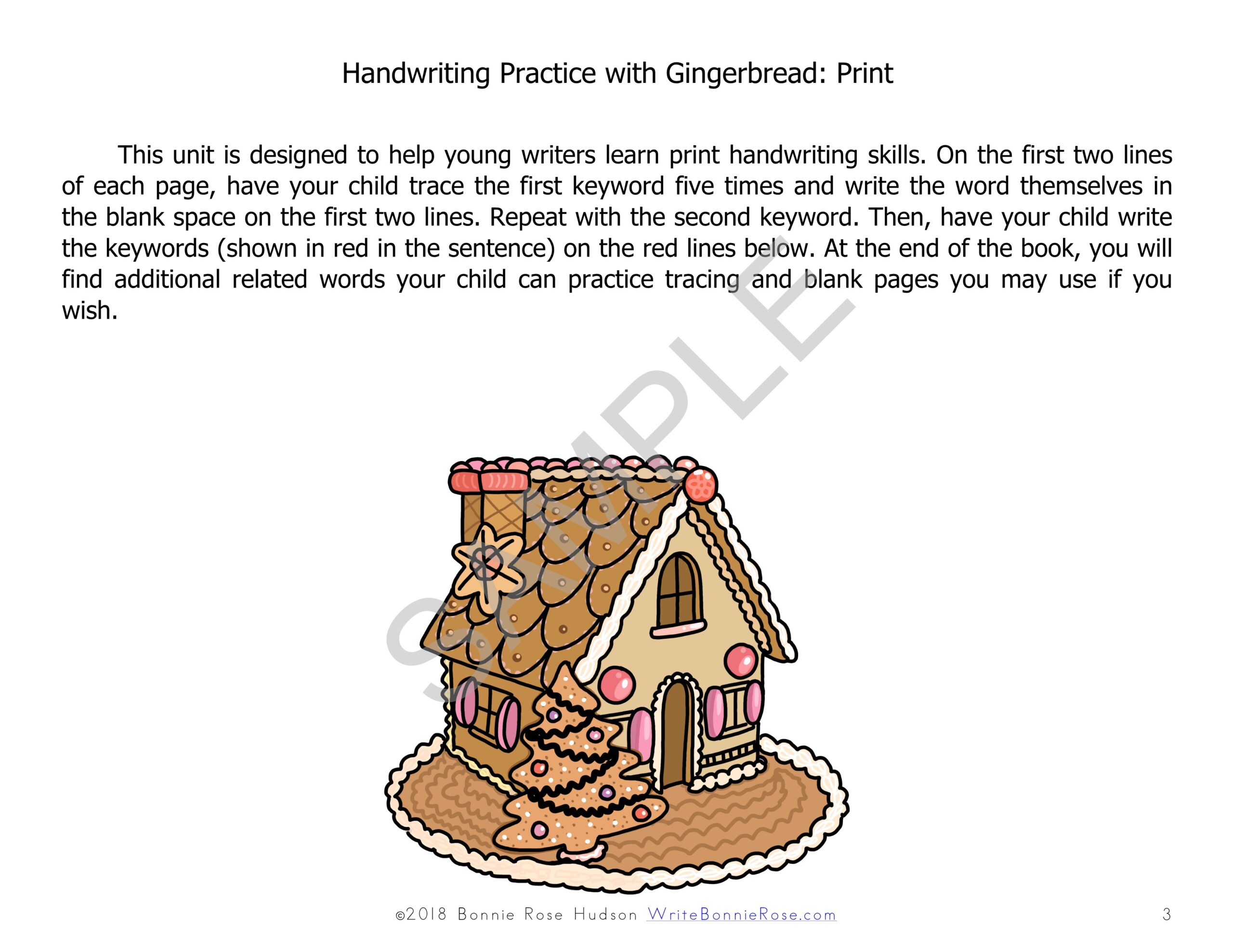 Handwriting Practice with Gingerbread-Print | Made By Teachers