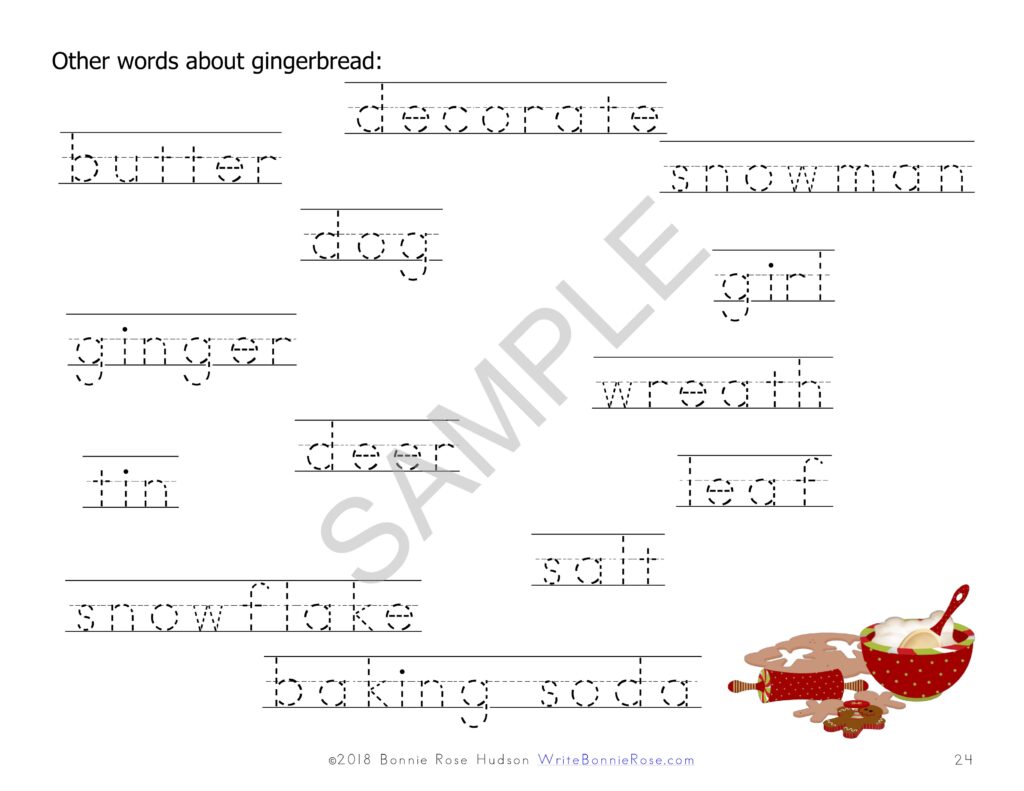 Handwriting Practice with Gingerbread-Print | Made By Teachers