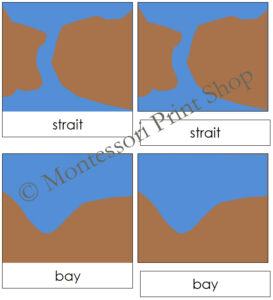Simple Land and Water Forms 3-Part Cards (blue/brown) - Montessori ...