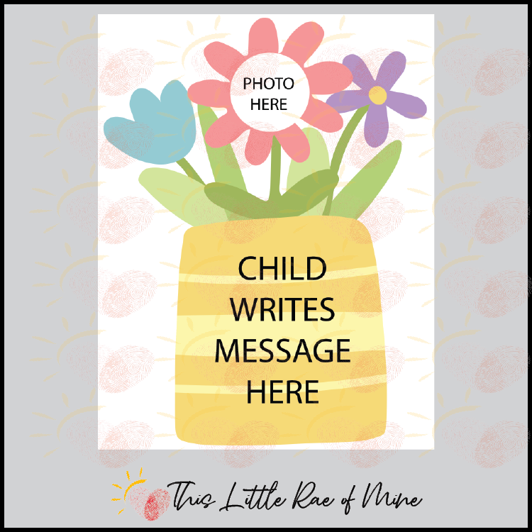 Mother's Day - Flower - Photo - Keepsake - Printable - DIY kids craft ...