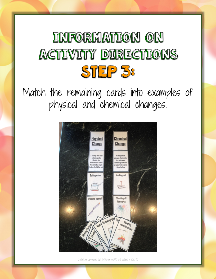 Physical and Chemical Changes Card Sorting Activity | Made By Teachers
