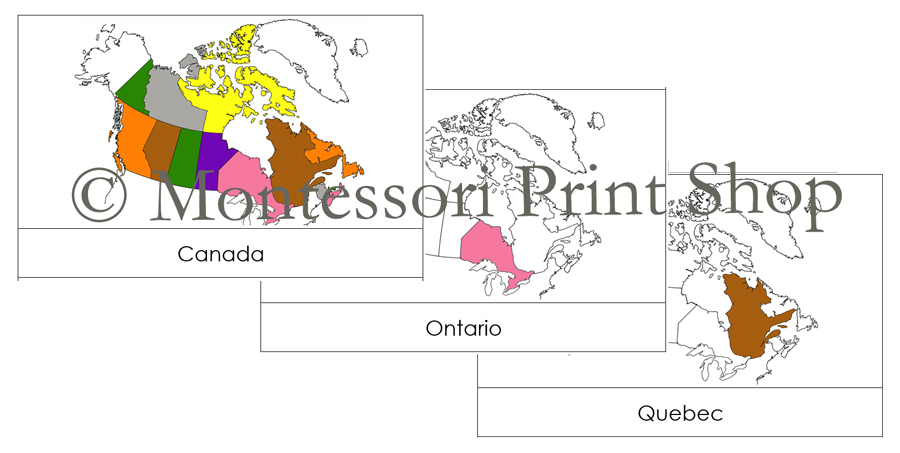 Provinces and Territories of Canada Flashcards (Montessori color-code ...