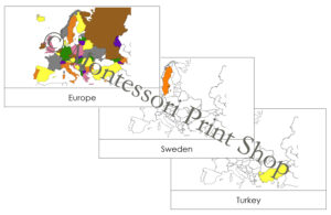 Countries of Europe Flashcards (Montessori color-code) | Made By Teachers