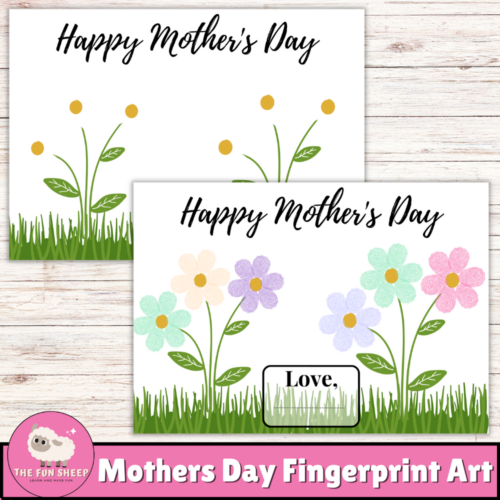Mother's Day Fingerprint Art | Mother's Day Gift for Mothers, SET OF 3 ...