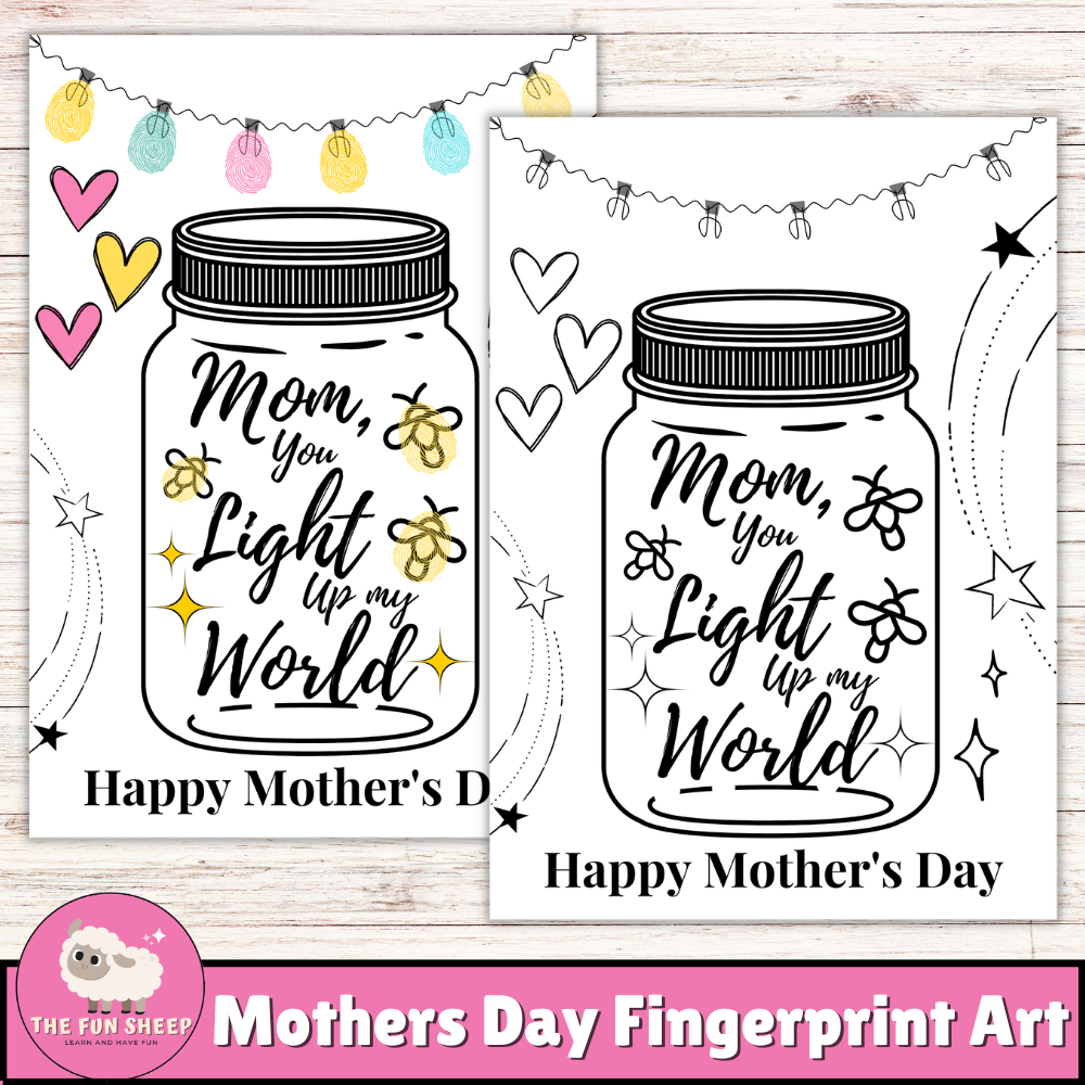 Mother's Day Fingerprint Art | Mother's Day Gift for Mothers, SET OF 3 ...