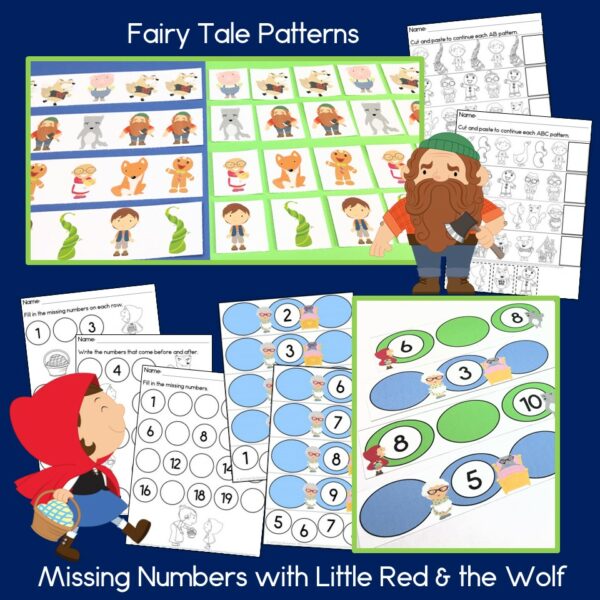 Fairy Tale Math Centers for Preschool Kindergarten | Numbers Counting ...