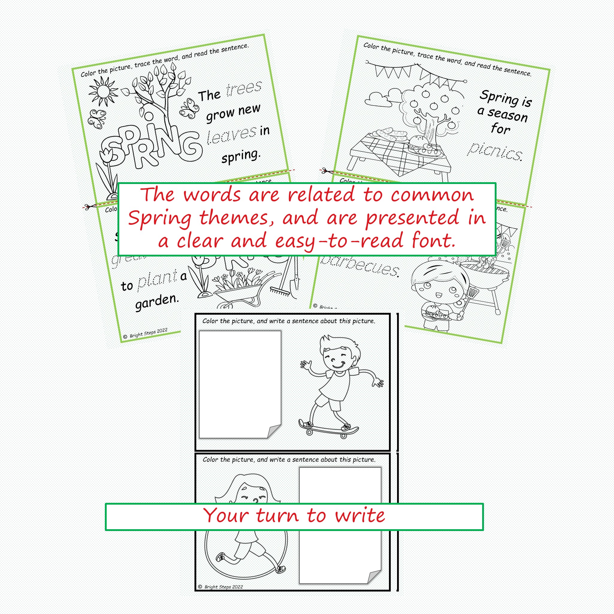 '' Hello Spring'' Mini-book Emergent Readers For Lovely Kids | Made By ...