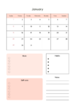 White And Pink Simple Floral Monthly Calendar 2023 Planner | Made By ...