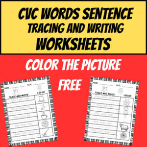CVC Words Sentence Tracing and Writing Worksheets | Made By Teachers