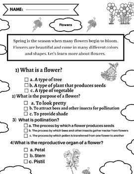 Spring Reading Comprehension Passages , Spring Reading Comprehension ...