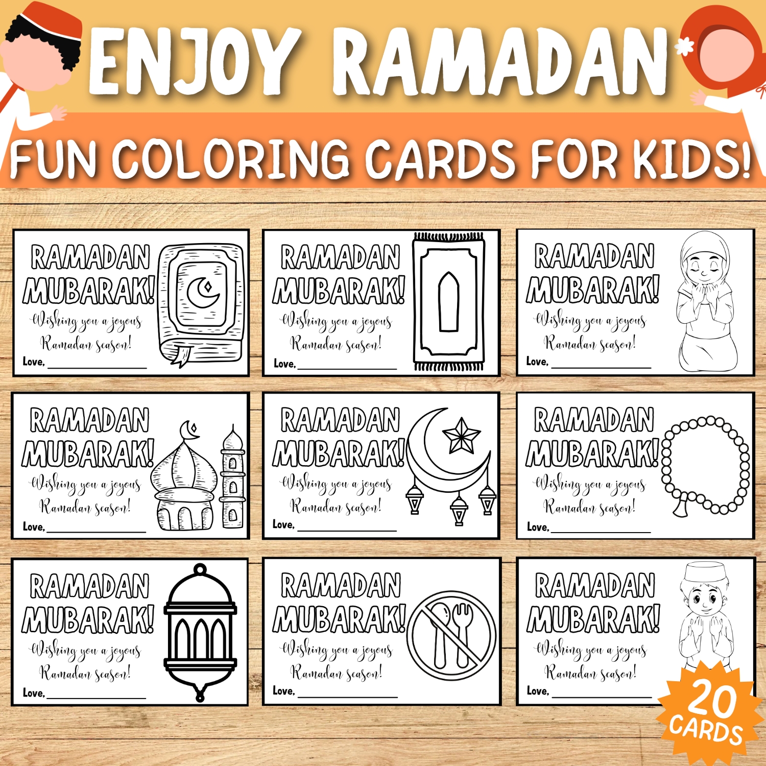 Celebrate the Ramadan Season with Fun and Engaging Coloring Cards For ...