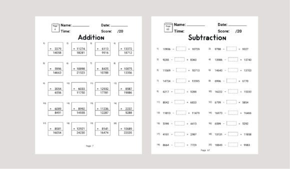 Addition Subtraction Math 5 Grade | Made By Teachers