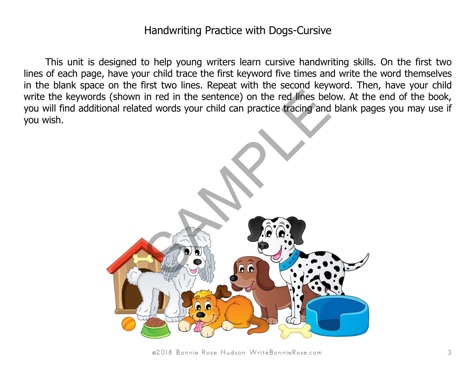 Handwriting Practice with Dogs-Cursive | Made By Teachers