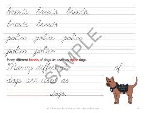 Handwriting Practice with Dogs-Cursive | Made By Teachers