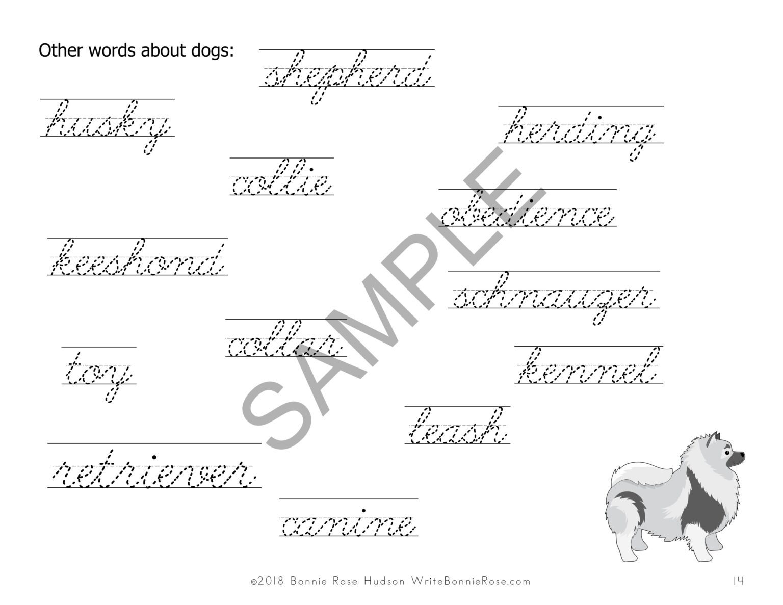 Handwriting Practice with Dogs-Cursive | Made By Teachers
