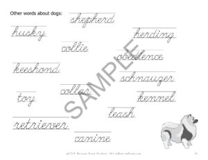 Handwriting Practice with Dogs-Cursive | Made By Teachers