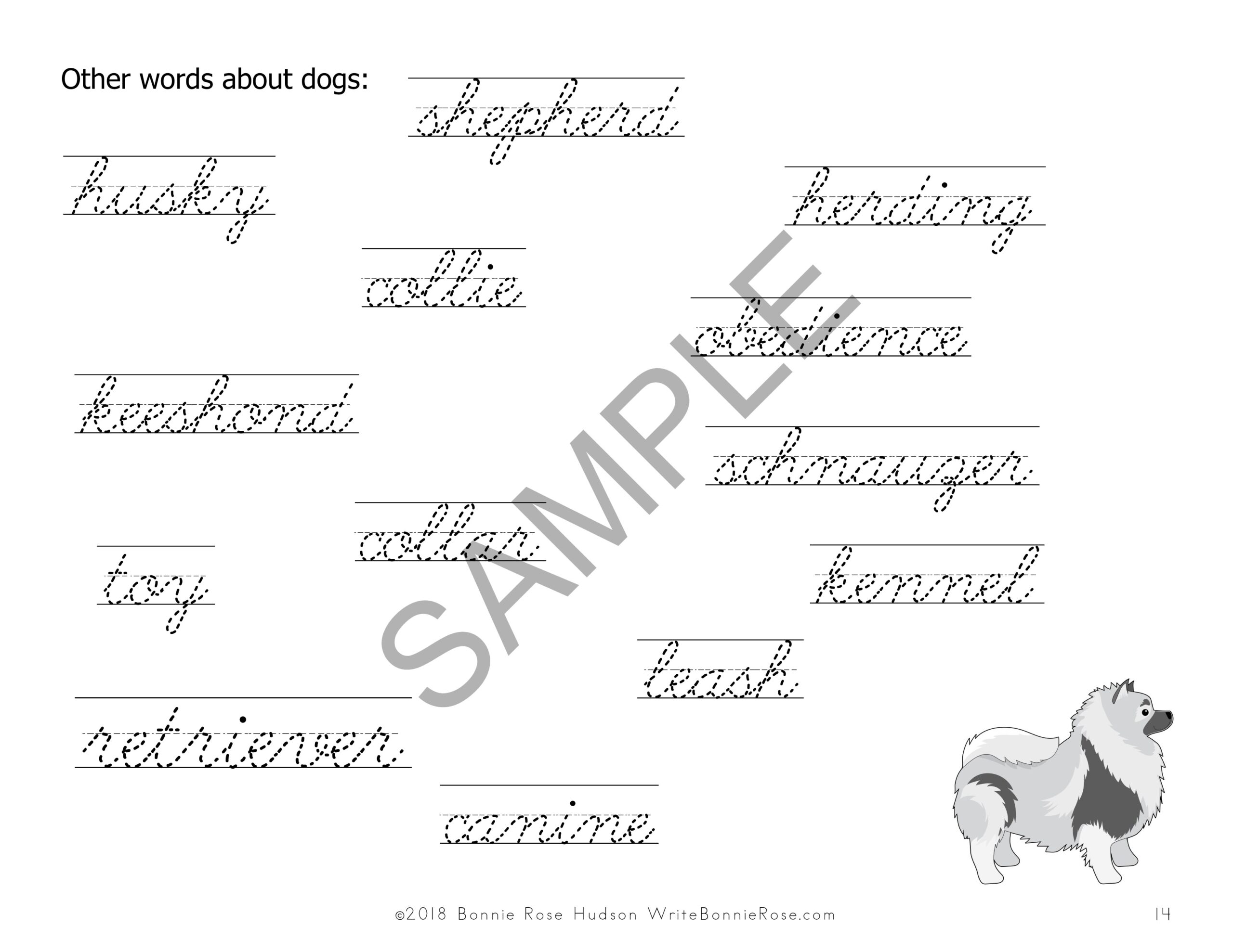Handwriting Practice with Dogs-Cursive | Made By Teachers