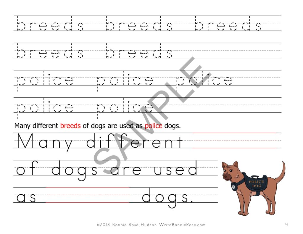 Handwriting Practice with Dogs-Print | Made By Teachers
