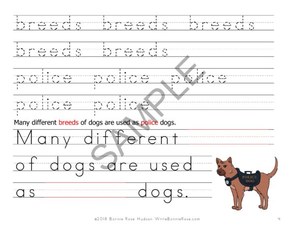 Handwriting Practice with Dogs-Print | Made By Teachers