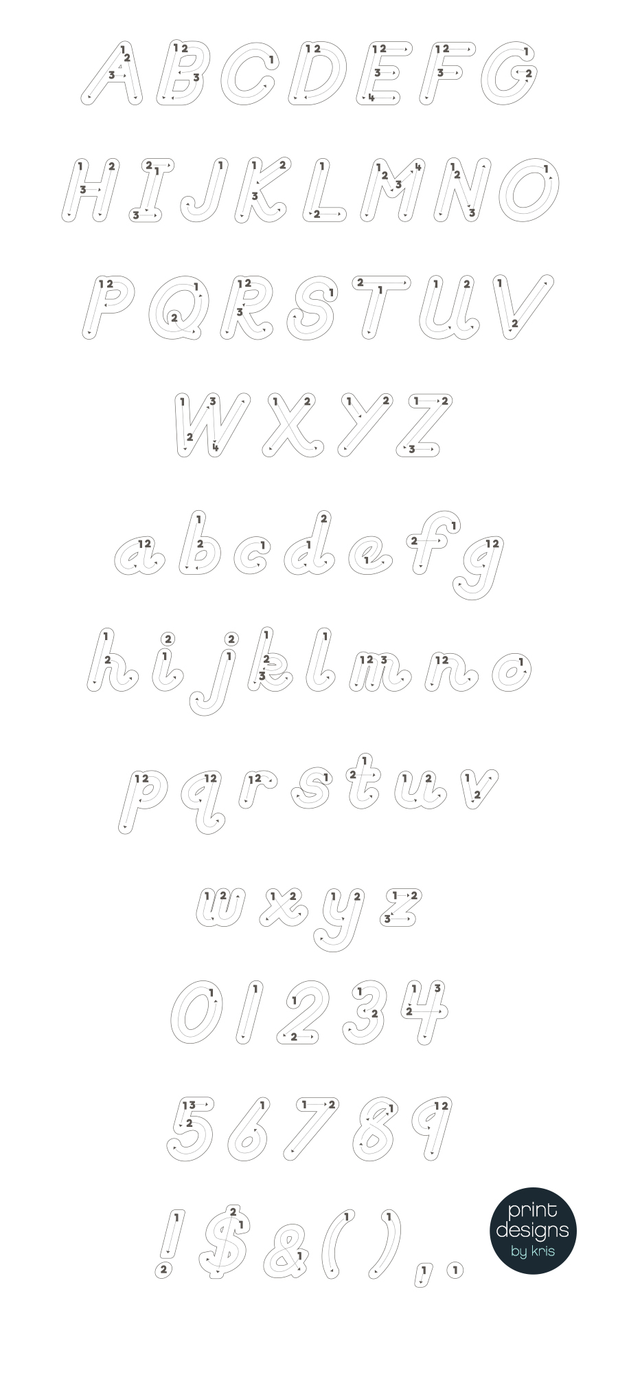 D'Nealian Letter Formation Font - Letter Tracing Font - Writing Letters ...