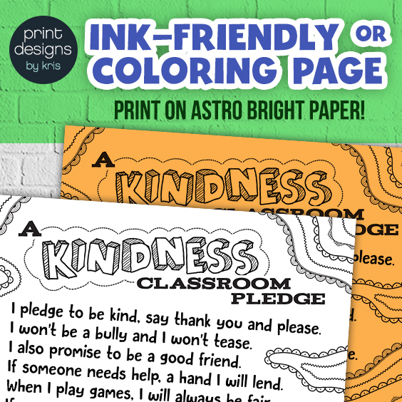 Kindness Classroom PLEDGE Poster - Morning Routine Classroom Pledge ...