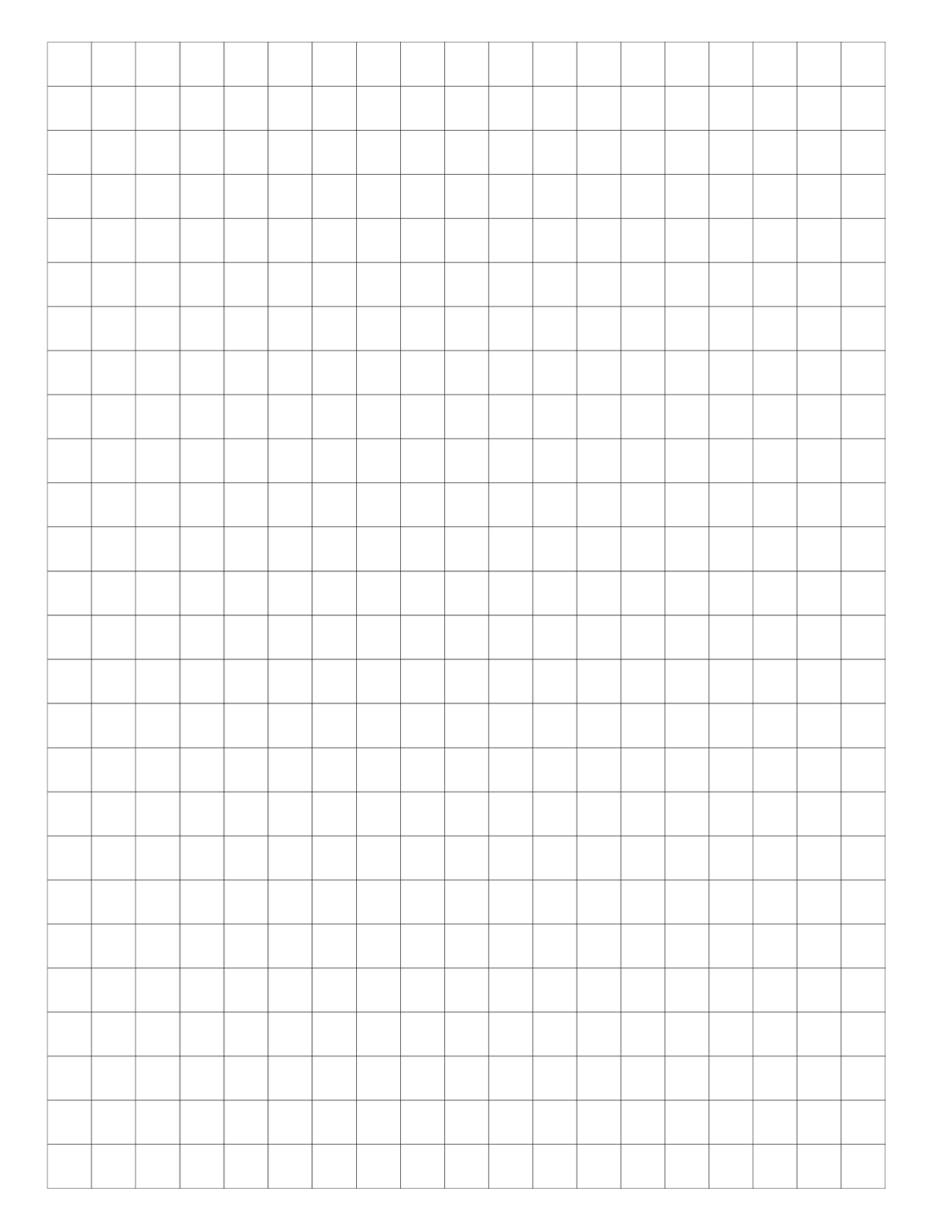 Graph Paper: Full Page Grid - 1 Centimeter Squares - 19x26 Boxes | Made ...
