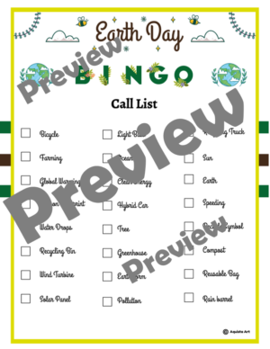 Earth Day Bingo Game with Unique Cards for Kids to Celebrate and Learn ...
