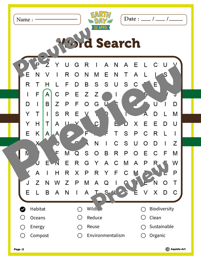 Earth Day Word Search Activity | Made By Teachers