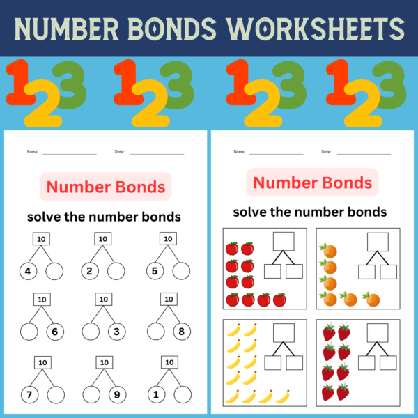 kindergarten grade 1 first grade number bonds worksheets | Made By Teachers