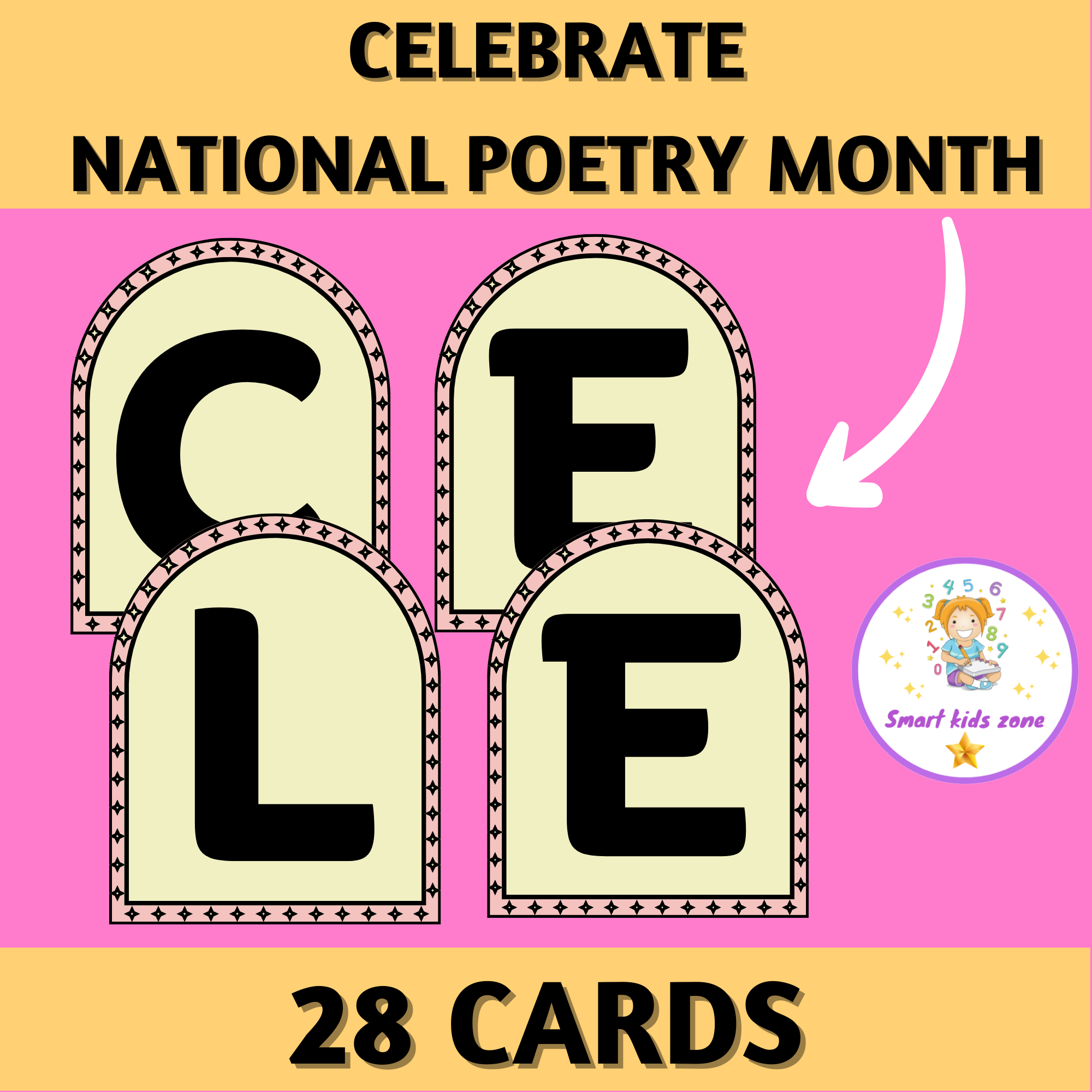 Famous Poets Biography Posters & Cards | National Poetry Month Bulletin ...