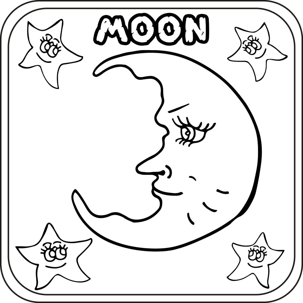 moon Coloring Pages Preschool | Kindergarten | First Grade | Made By ...
