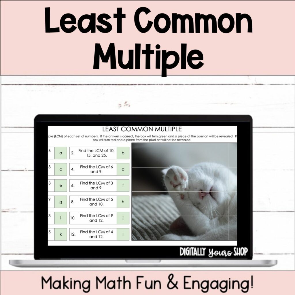 Least Common Multiple - LCM - Self-Checking Digital Activity | Made By ...