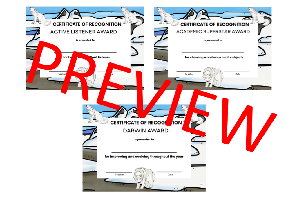 Editable Student Award Certificates Wolf Theme | Made By Teachers